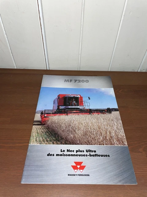 BROCHURE PROSPECTUS MOISSONNEUSE BATTEUSE MASSEY FERGUSON 7200 tracteur-claas-ih EUR 4,99 ...