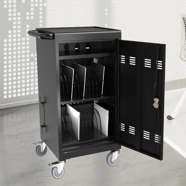 30 DEVICES MOBILE Charging Cart Storage Cart for Tablets iPads Laptop ...