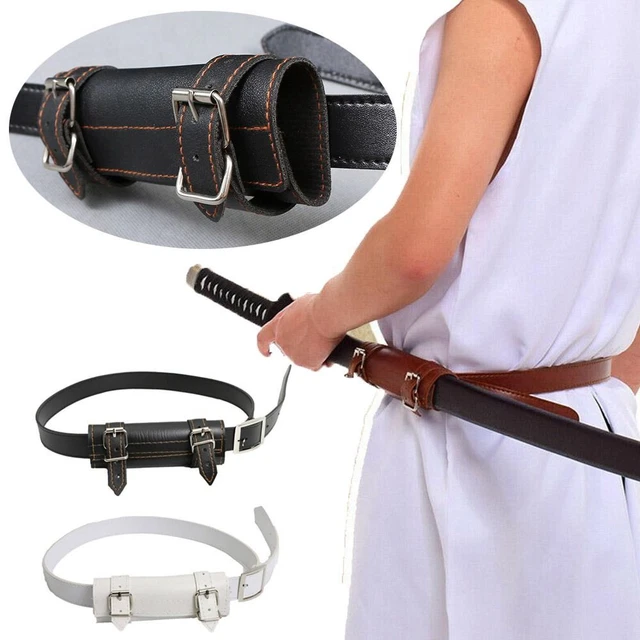 DEMON SLAYER SCABBARD Holder Leather Katana Belt Sword Waist Belt Ring ...