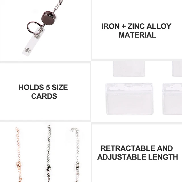 LANIÈRE DE DÉFILEMENT D'Insigne RéTractable avec Porte-Carte D'Identité ...