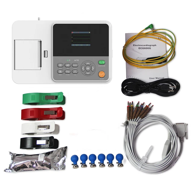 CE 3-CHANNEL 12-LEAD ECG ECG ECG Device ECG3M Color Electrocardiograph ...