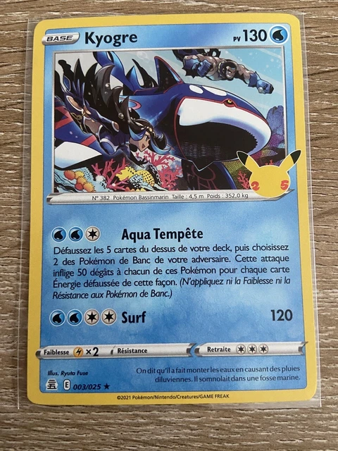 CARTE POKÉMON HOLO Kyogre 003/025 Célébrations 25eme Anniversaire FR ...