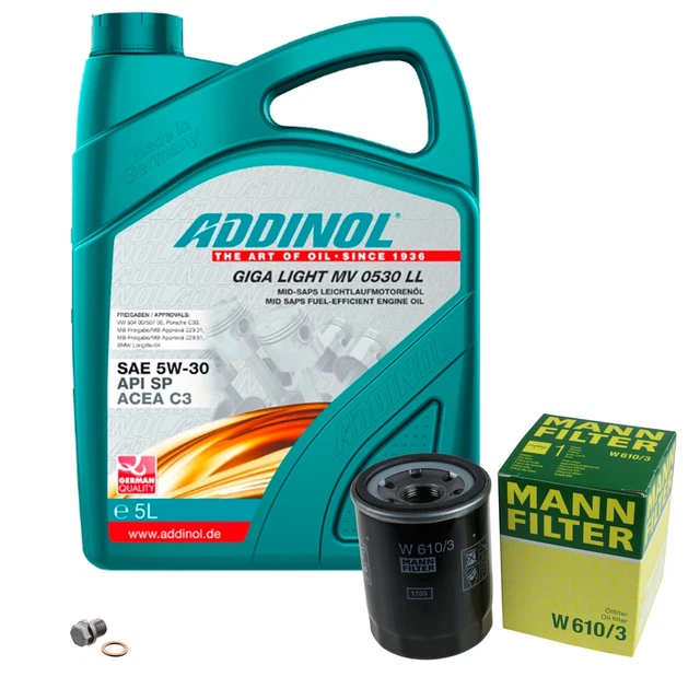 MANN INSPECTION SET 5 L ADDINOL GIGA LIGHT MV 0530 LL 5W-30 pour Mitsubishi EUR 72,30 - PicClick FR