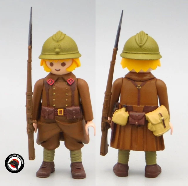 PLAYMOBIL CUSTOM WW2 French Army Soldier 1940 WEAPON Rifle BAYONET ...