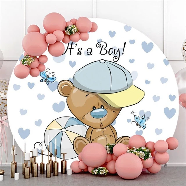 ROUND ITS A Boy Bear Love Baby Shower Backdrop For Party $37.90 ...