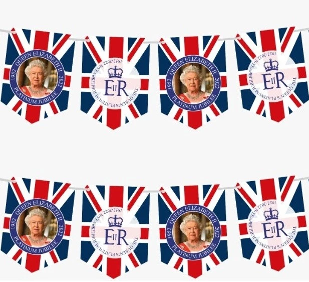 PLATINUM JUBILEE BUNTING Banner The Queen's 70th Union Jack Flag 8 ...