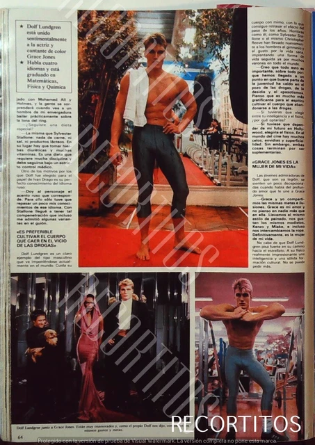 CLIPPINGS S 2389 Dolph Lundgren Graces Jones James Bond 007 Dolph £12. ...