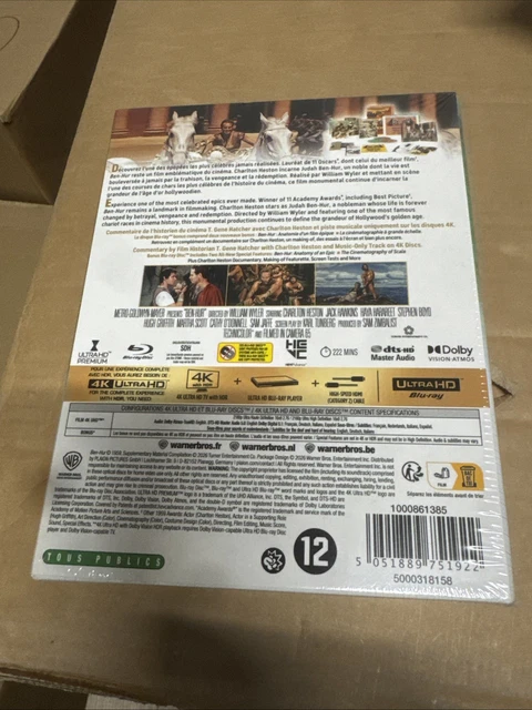 COFFRET BEN-HUR - SteelBook - Blu-Ray 4K Ultra HD + Goodies - NEUF EUR ...