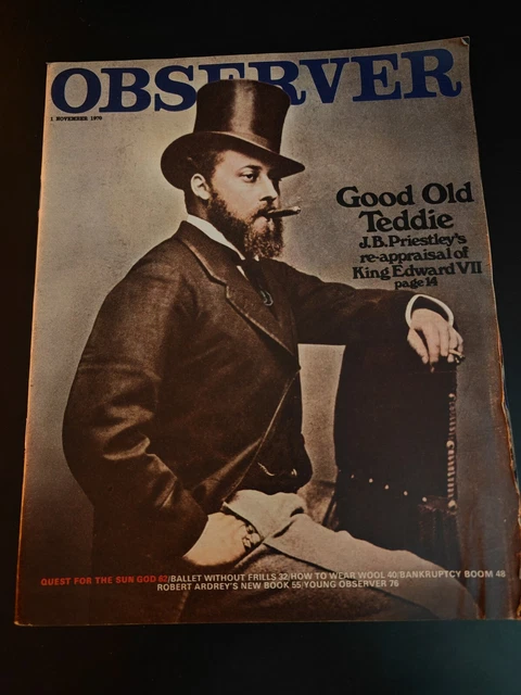 OBSERVER MAGAZINE: KING Edward VII, 1st November 1970 FREE UK POSTAGE £ ...