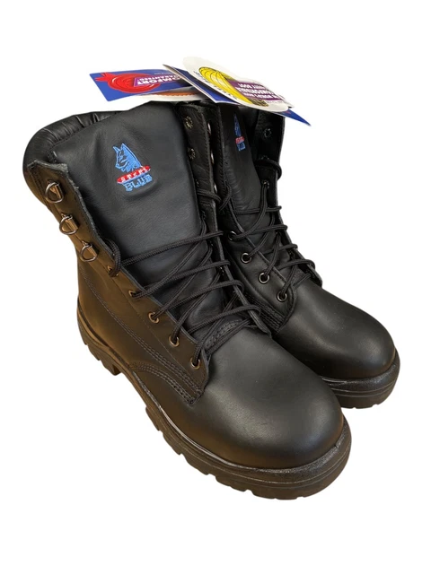 STEEL BLUE 312104 Black Steel Safety Cap Toe Work Boots US 8 UK 7 EURO ...
