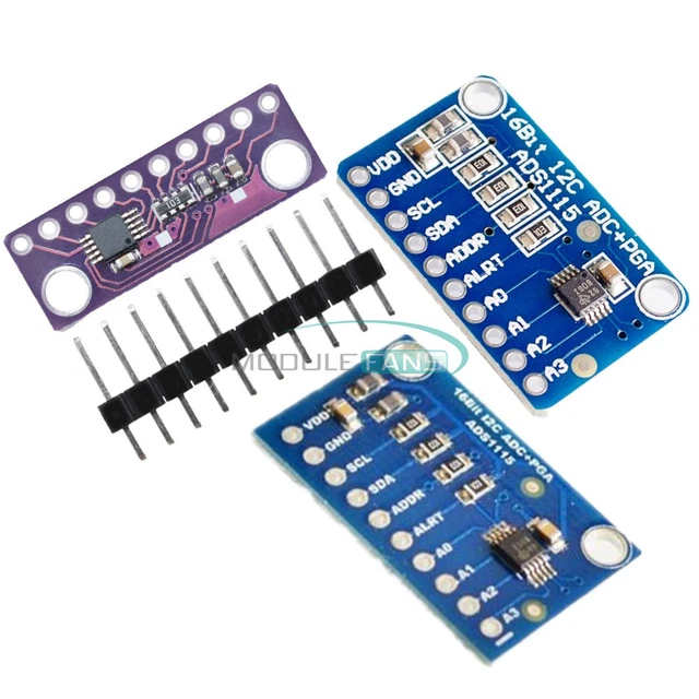 16 BIT I2C ADS1115 4-Channel ADC module with Pro RPi Gain Amplifier for ...