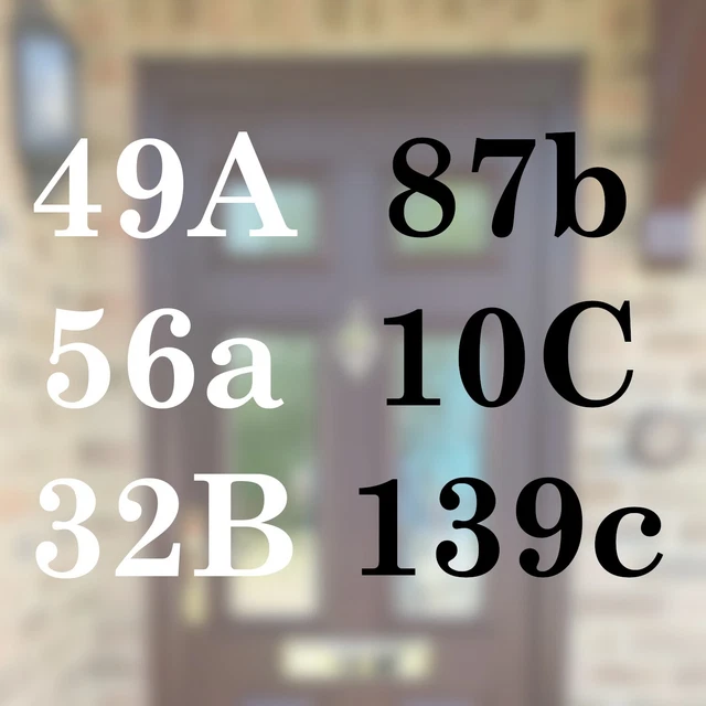CUSTOM HOUSE NUMBER Sticker Door Office Bin Home Weather Proof Black or ...