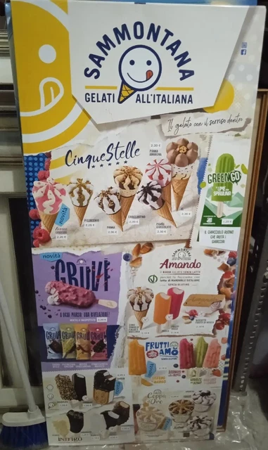 INSEGNA TABELLA GELATI SAMMONTANA IN LAMIERA COLLEZIONISMO Cartello EUR ...