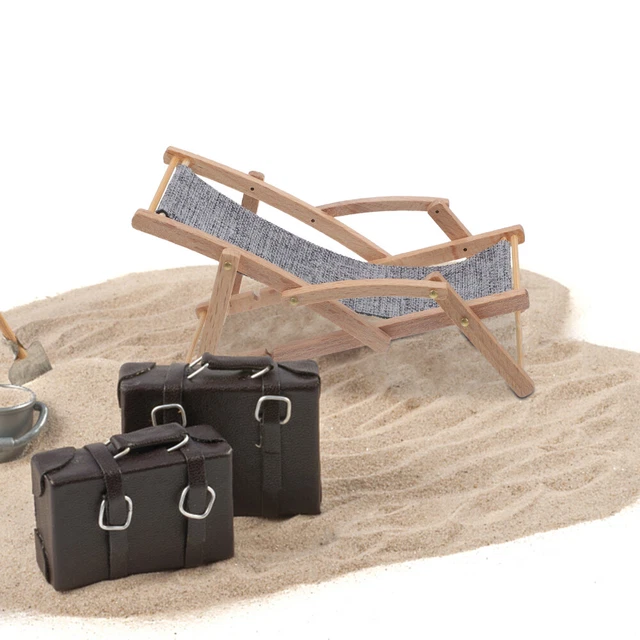 MAISON DE POUPÉE chaise de plage modèle réaliste Miniature chaise de ...
