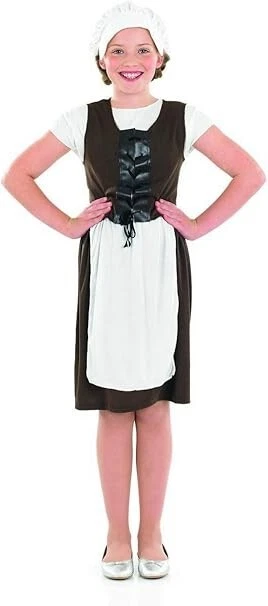 KIDS TUDOR GIRL Costume Cheap Historical Poor Maid Servant Fancy Dress ...