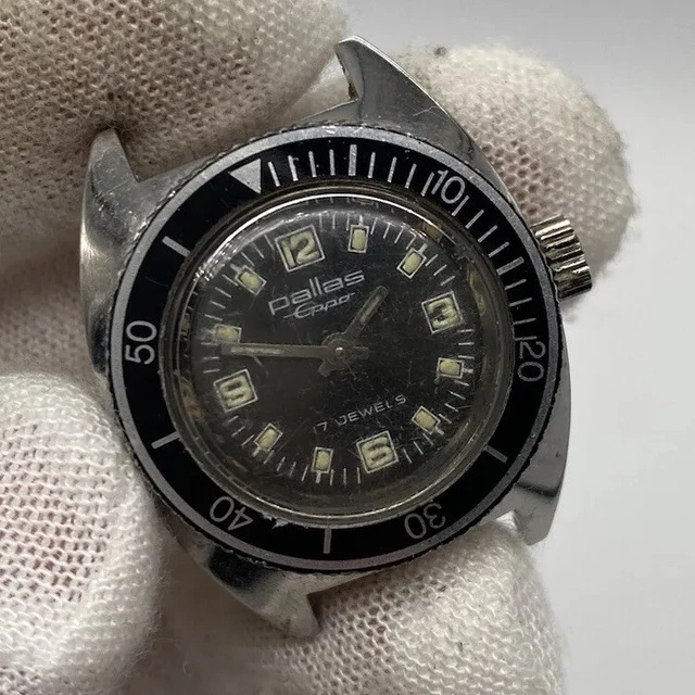 VINTAGE PALLAS EPPO Divers Mechanical 17J 1970’s Watch - Working £13.50 ...