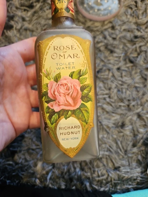 EMPTY ANTIQUE RICHARD Hudnut Rose of Omar Toilet Water Bottle EUR 52,72 ...
