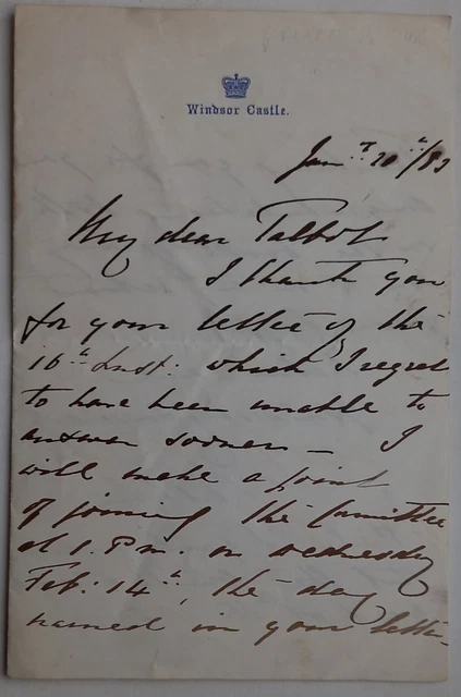 QUEEN VICTORIA & Albert Son Prince Arthur Autograph Signed Letter ...