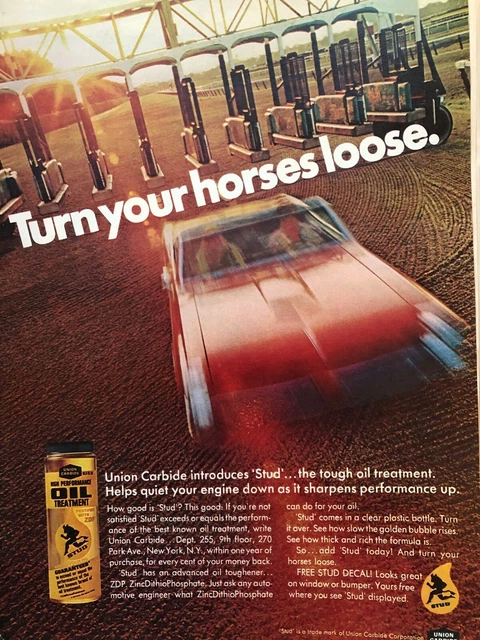VINTAGE 1965 PONTIAC GTO Stud oil treatment original color Ad PN004 $4. ...