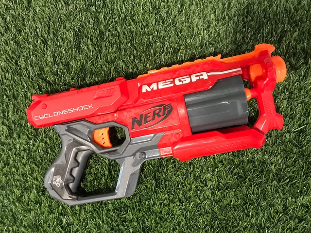 NERF N-STRIKE MEGA Cycloneshock Revolver Blaster Dart Red Gun £14.90 ...