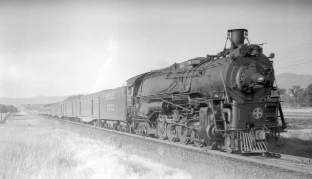 AT&SF SANTA FE Railroad locomotive engine No. 3752 type 4-8-4 OLD TRAIN ...