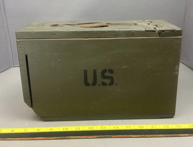 VINTAGE WW1/WW2 USMC/US Army Browning M1917A1 .30 Cal. Wooden Ammo Box ...