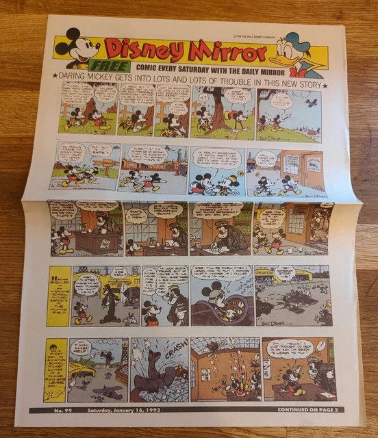 Comic Disney Mirror Uk Comic Mickey Mouse Donald Duck 1993 Comic
