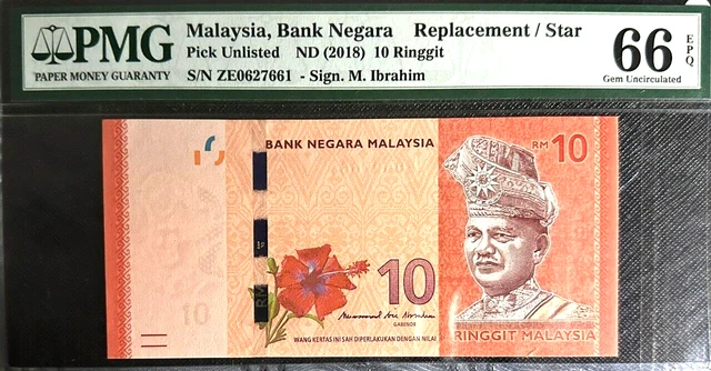 PMG66 EPQ GEM UNC MALAYSIA 10 Ringgit Repl'ment Star S/N ZE(+FREE1 note)#24326 $94.51 - PicClick AU