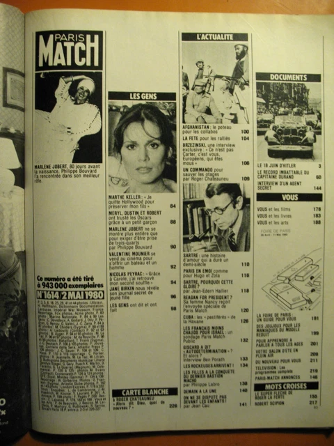 PARIS MATCH 1614 du 02/05/1980- Marlène Jobert. Commando sur Teheran ...