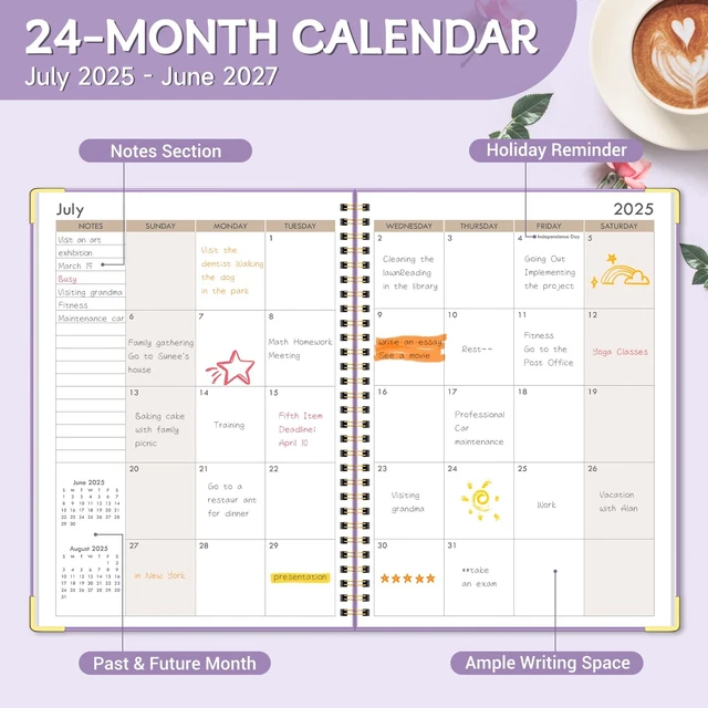 2025-2027 MONTHLY PLANNER for July 2025-June 2027, 7.4" x 10.2" 24 ...
