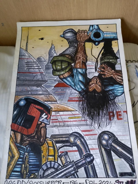 ORIGINAL COMIC BOOK Artwork In Pen and Ink by ex 2000AD Artist Stuart ...