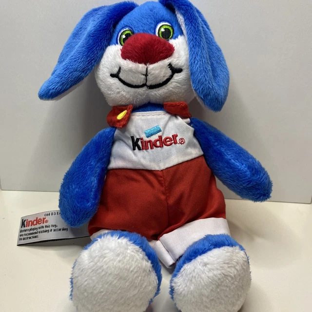 FERRERO KINDER SURPRISE Blue Bunny Rabbit Plush Soft Promo Toy 25cm VGC ...