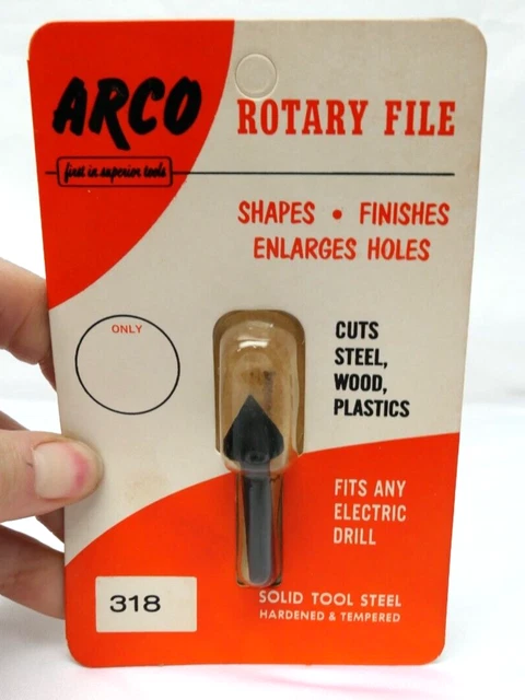 VINTAGE ARCO ROTARY File for Electric Drills #318 Shapes Finishes ...