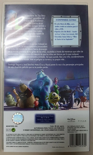 MONSTRUOS, S.A. DISNEY Pixar VHS cinta pelicula original coleccionista ...