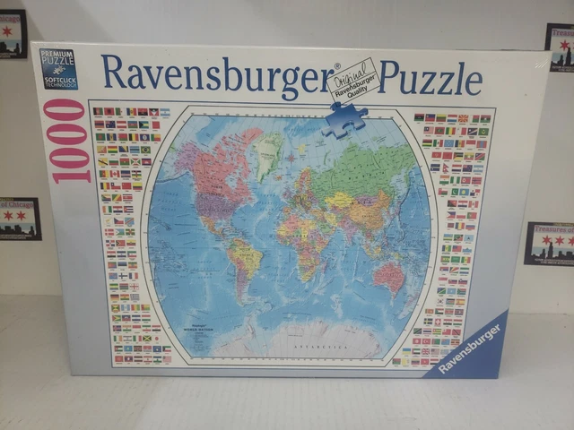 PUZZLE RAVENSBURGER POLITICAL World Map NUOVO DI ZECCA 1000 pezzi ...