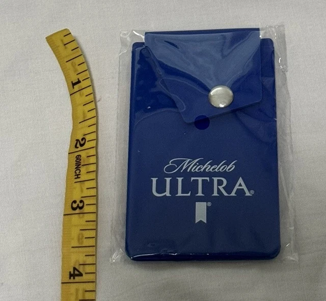 BLUE MICHELOB ULTRA Credit Card ID Driver License Holder W Snap Close ...