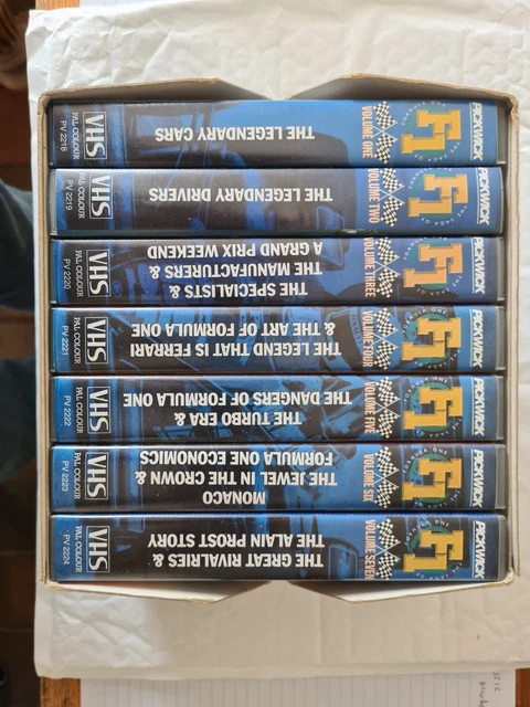 AYRTON SENNA FEATURED in Pickwick F1 VHS Collection of 7 Videos Boxed ...
