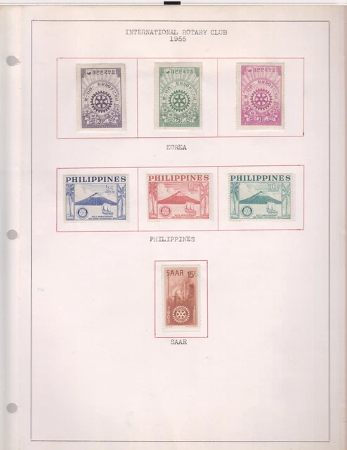 1955 INTERNATIONAL ROTARY Club 50th Anniversary Stamp Collection (60 ...