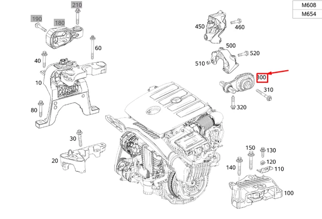 MERCEDES-BENZ B W247 Lower Engine Stabilizer Mount A2472400600 NEW ...