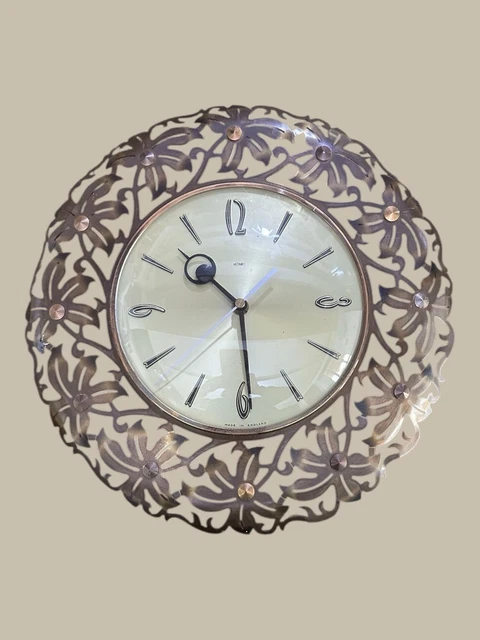 VINTAGE METAMEC SUNBURST 1970's Clock German Quartz Movement MCM Retro ...