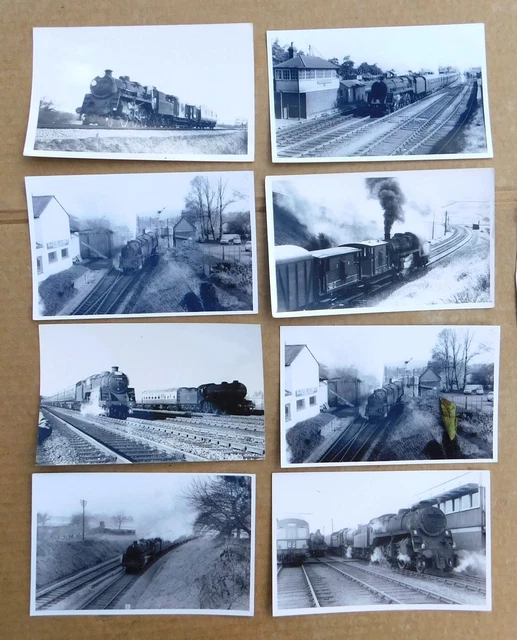 EIGHT VINTAGE STEAM Railway Photos,One with Engine Number on The Back ...