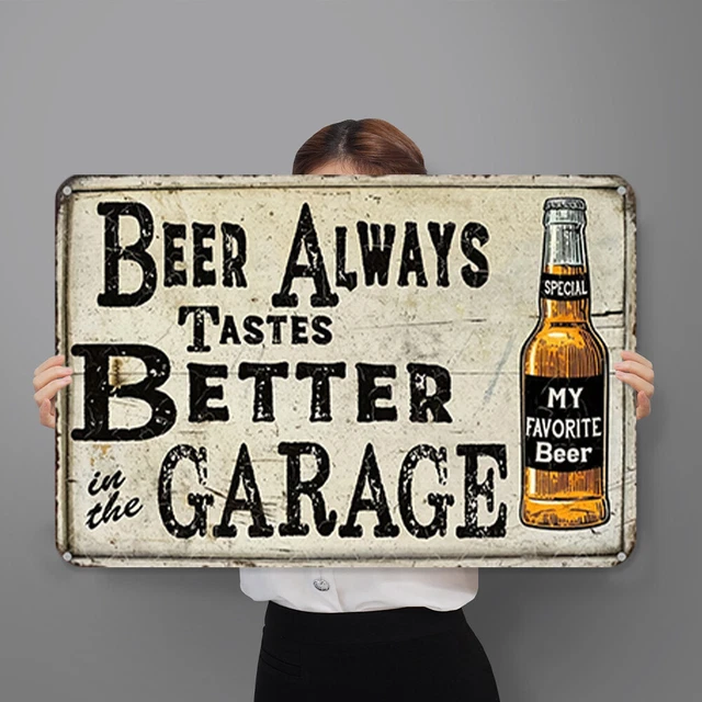 VINTAGE METAL PLATE My Favorite Beer Rectangular Iron Painting Wall Art ...