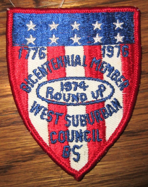 BSA BOY SCOUT Uniform Patch Bicentennial Member 1974 Roundup West ...