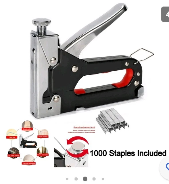 POWERFUL HEAVY DUTY Tacker Staple Gun Wood Craft Upholstery Stapler ...