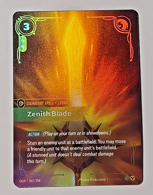 LEAGUE OF LEGENDS Riftbound Origins Zenith Blade Epic 262/298 $82.56 ...