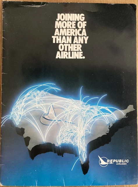 1980S REPUBLIC AIRLINES BROCHURE MD 80 ROUTE MAP £44.52 - PicClick UK