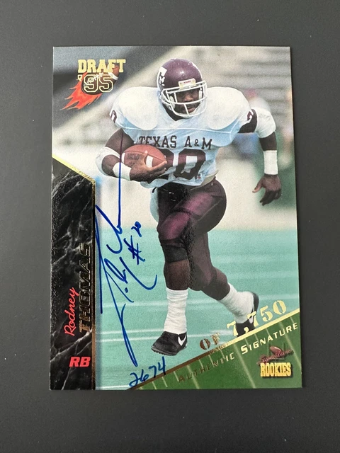 AUTOGRAPHE RODNEY THOMAS 1995 Signature Rookies 2674/7750 Texas A&M EUR ...