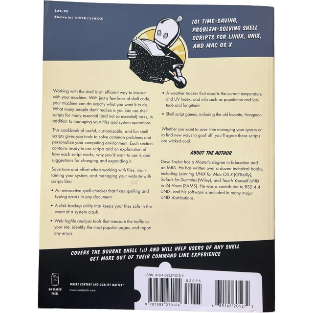 WICKED COOL SHELL Scripts Book by Dave Taylor | Linux macOS UNIX 101 Scripts £14.46 - PicClick UK
