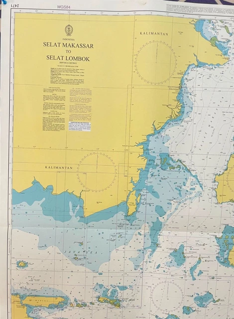 ADMIRALTY 2471 SELAT MAKASSAR TO Selat LOMBOK INDONESIA WALL Map Chart ...