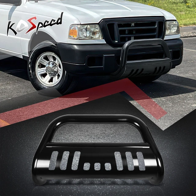 3& TUBING BLACK Bull Bar Push Front Bumper Grille Guard for 98-11 Ford ...
